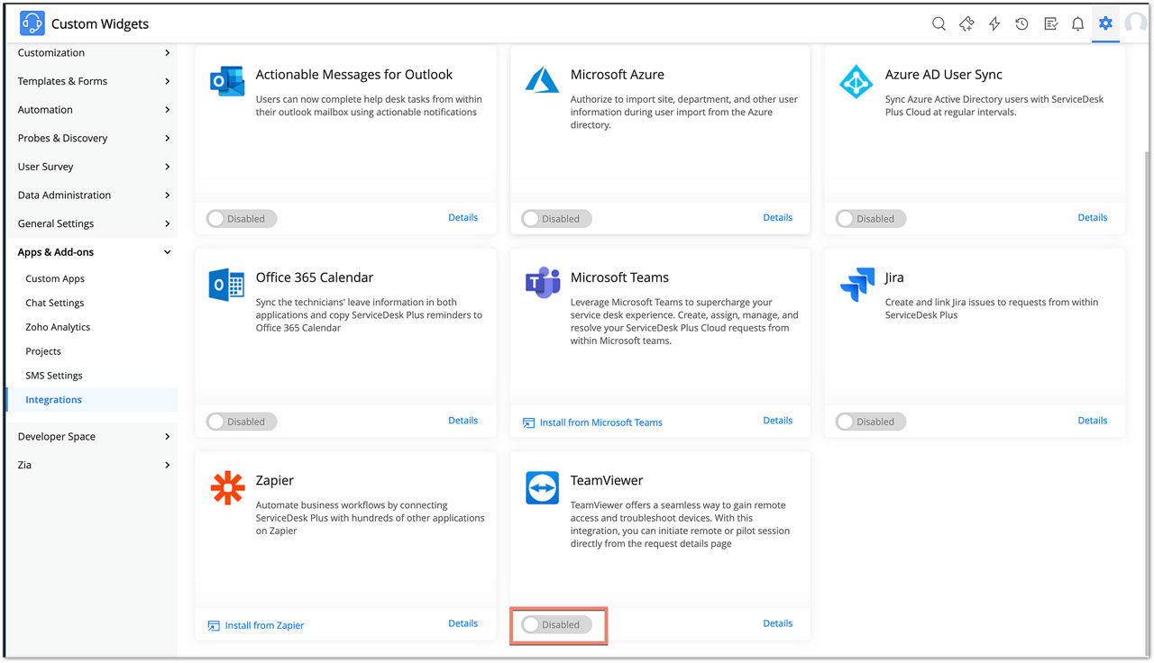 ManageEngine ServiceDesk Plus Integration - Installation and Configuration